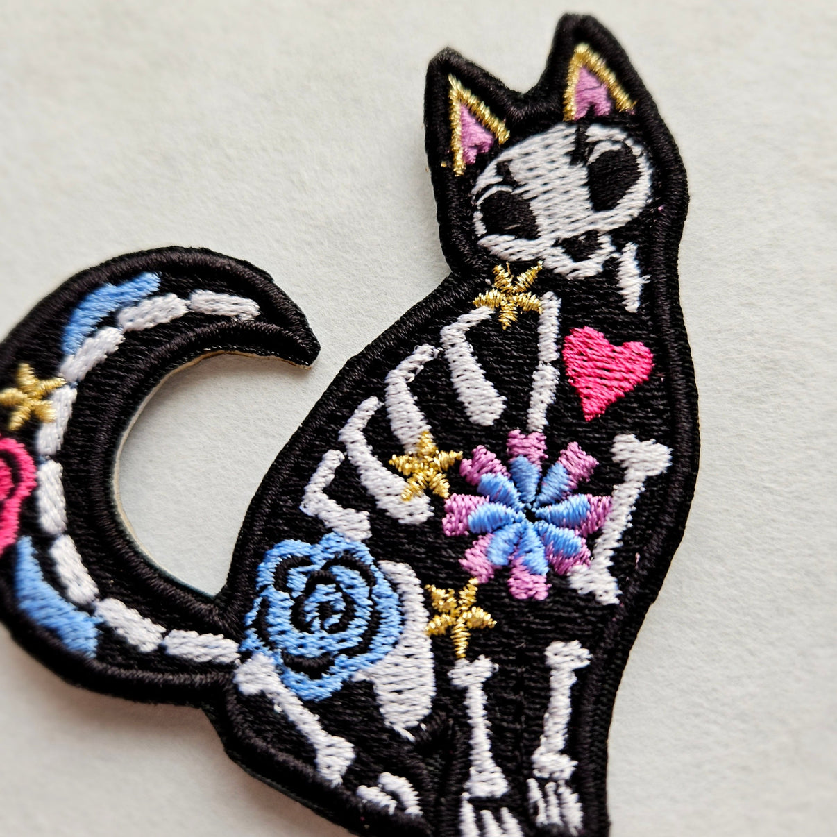 Sugar Skull Cat Skeleton Iron on Embroidered Patch – LashleyCreations